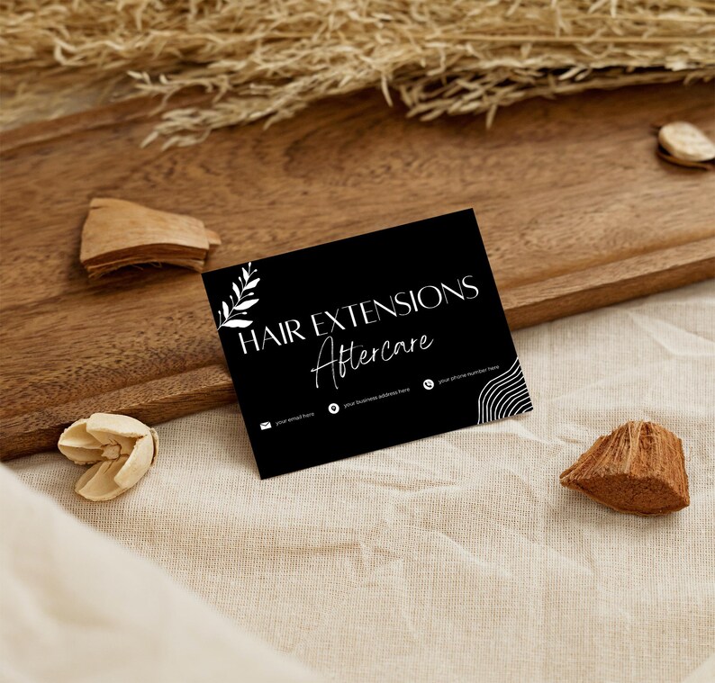Hair Extensions Aftercare Cards - Editable Post-treatment Care Card ...