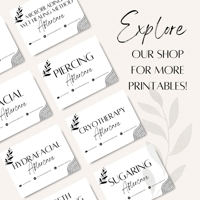 Waxing Aftercare Cards - Printable & Customizable Care Instruction ...