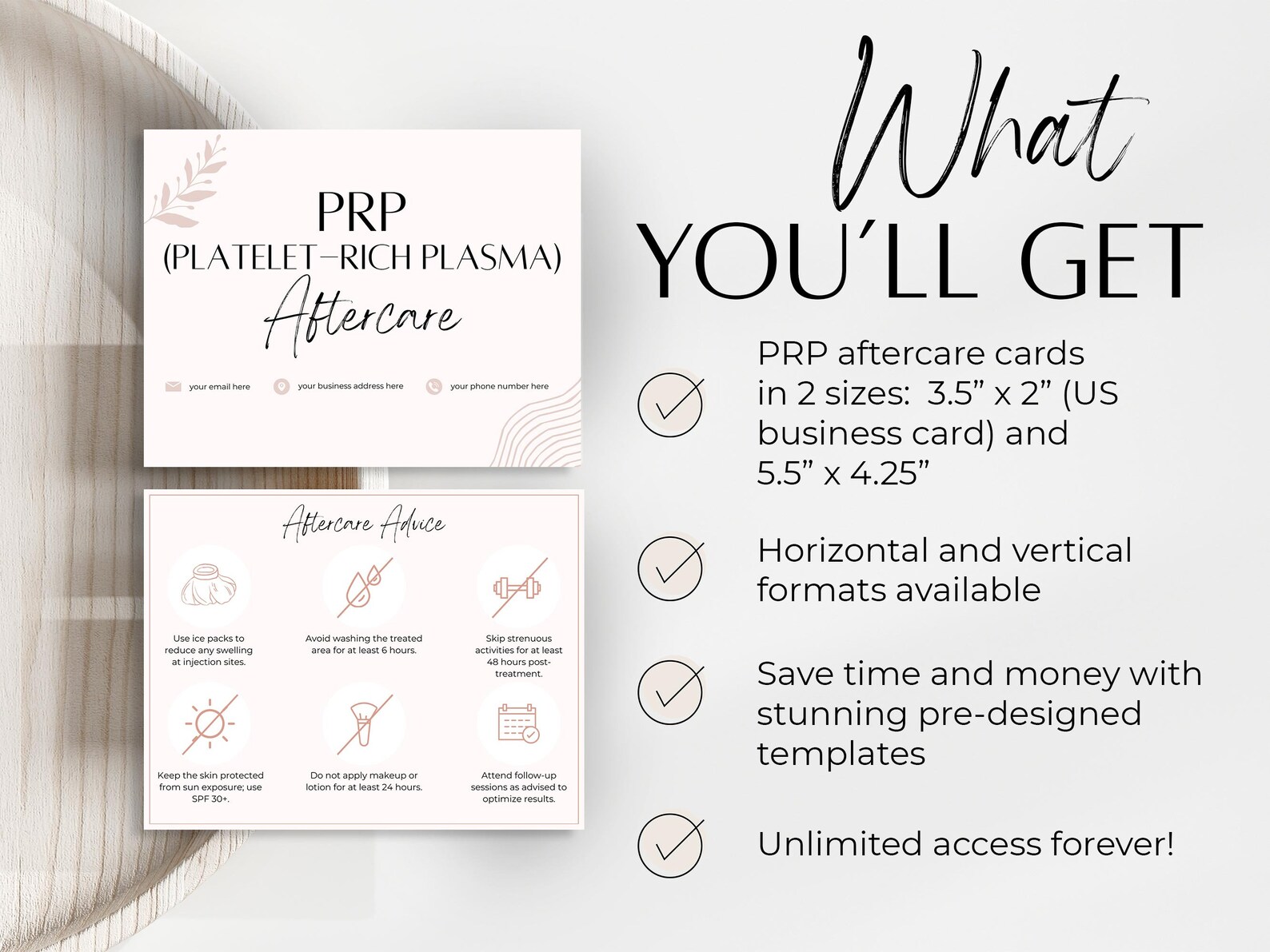 Platelet Rich Plasma PRP Aftercare Cards - Printable Customizable Care ...