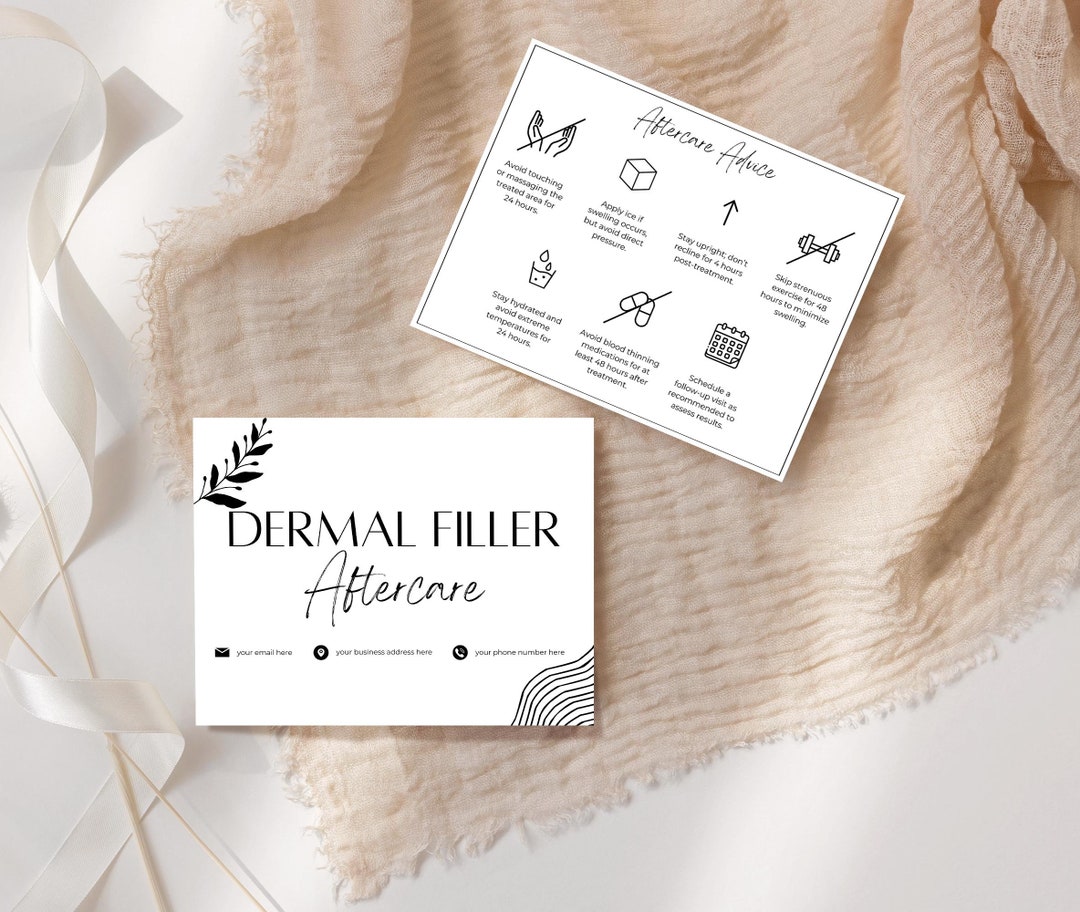 Dermal Filler Aftercare Cards - Printable & Customizable After Care ...