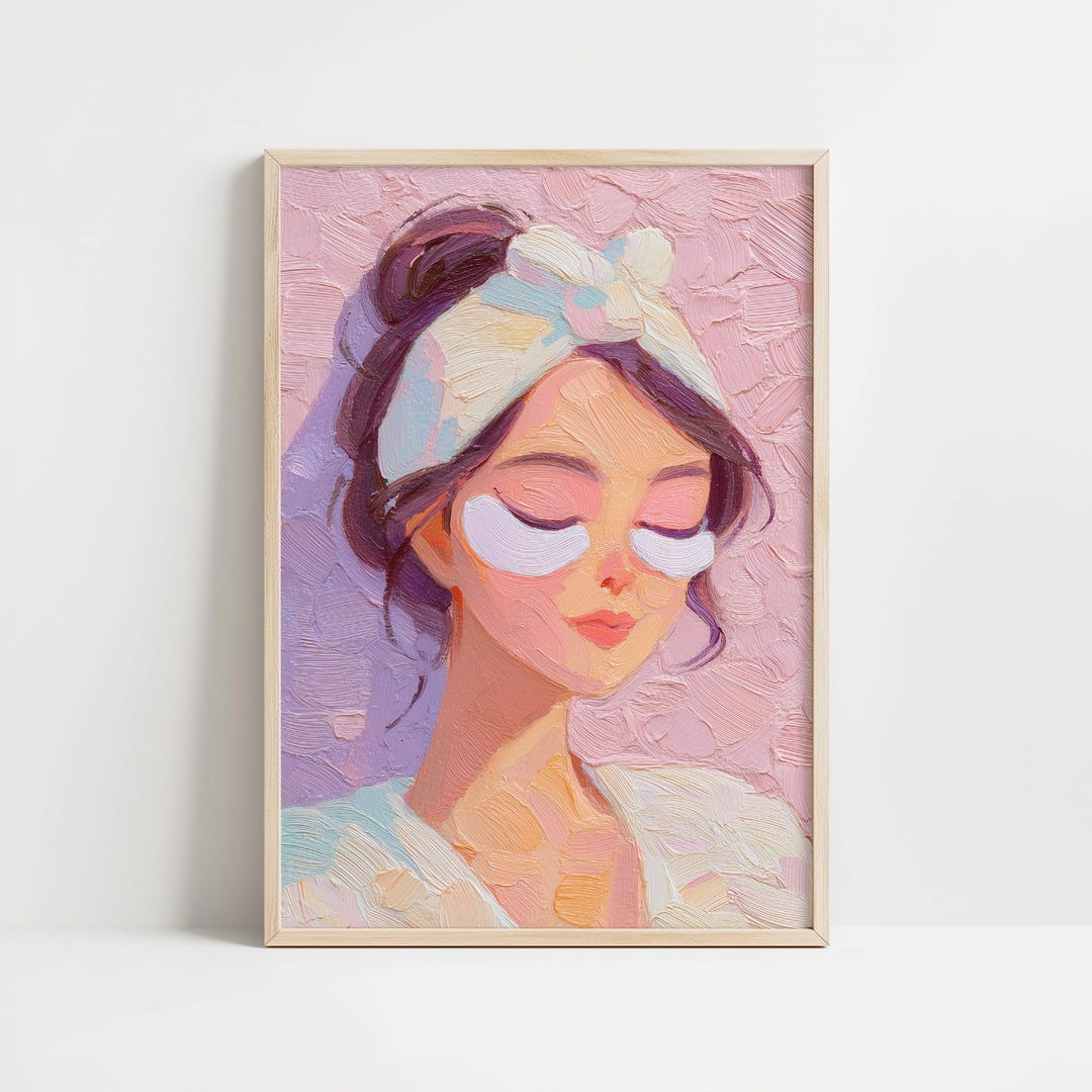 Printable Whimsical Spa Self-care Scene - Pastel Gouache Painting ...