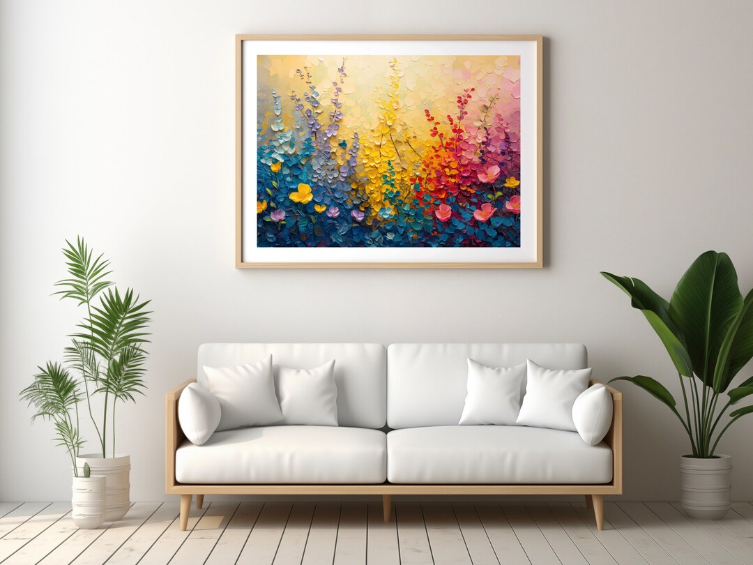 Vibrant Botanical Bliss - Ethereal Trees in Palette Knife Oil Painting ...