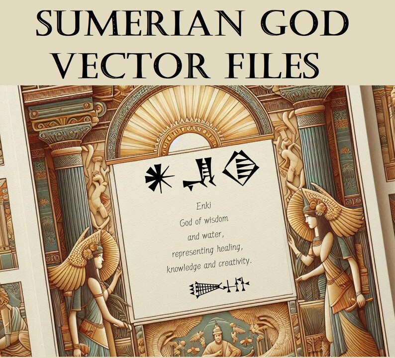 Ancient Sumerian Symbols & Cuneiform Vector Set – Editable Digital Art ...