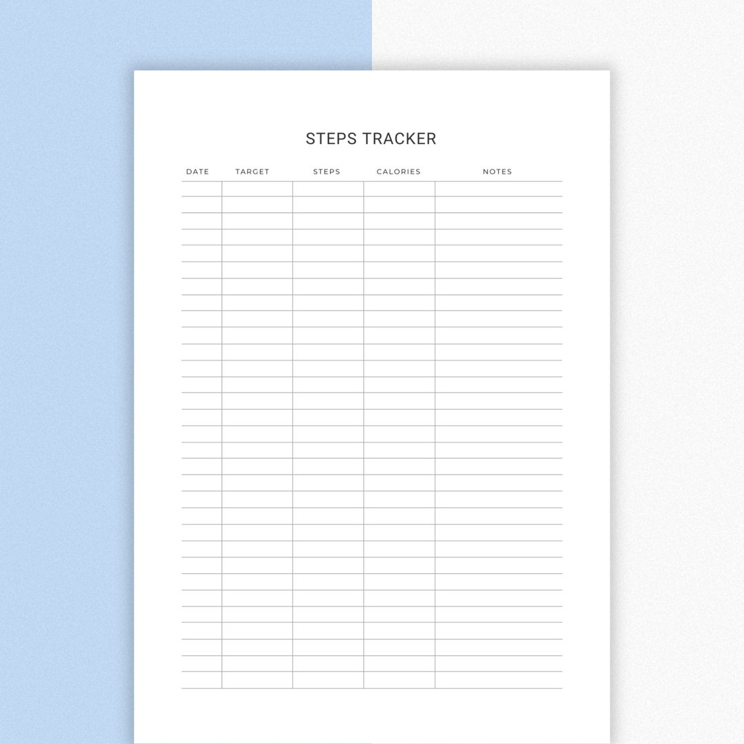 Steps Tracker Printable Track Your Daily Step Count Printable PDF - Etsy