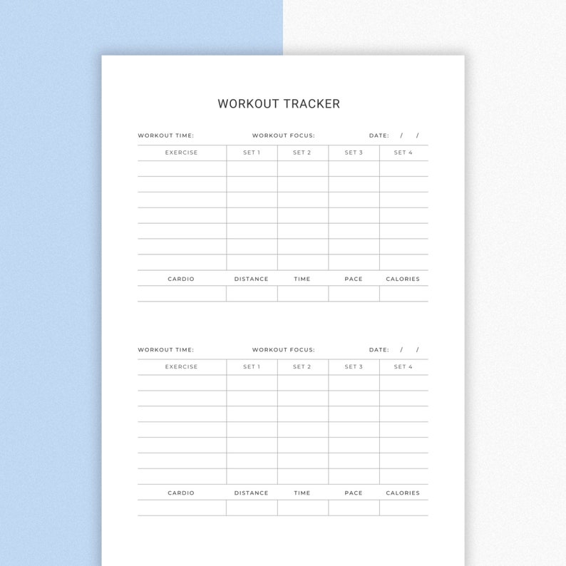 Workout Tracker Printable Fitness Tracker, Plan and Track Workouts PDF ...