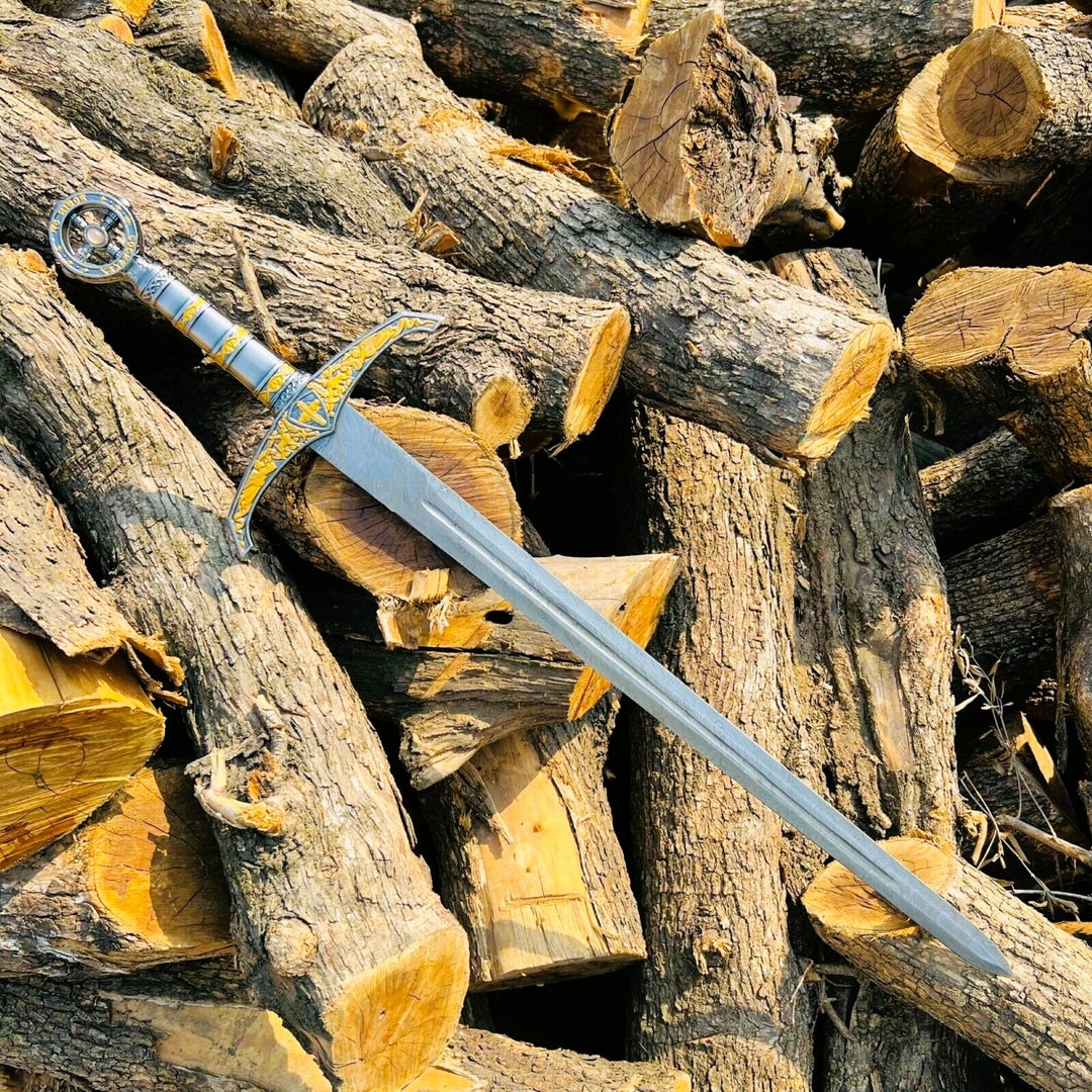 Handmade Templar Knights Sacred Holy Longsword Ornate Full Length Steel ...