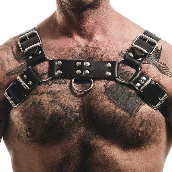Mens Genuine Leather Chest Harness - Etsy