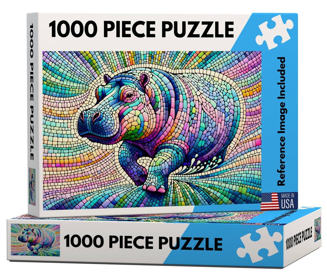 Puzzle, Hippo, 1000 Piece Puzzle, Unique Jigsaw, Family Puzzle, Unique ...