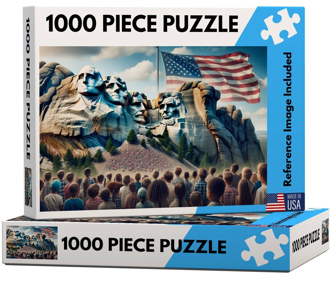 Mount Rushmore Puzzle, 1000 Piece Jigsaw, USA Flag (made in USA) - Etsy