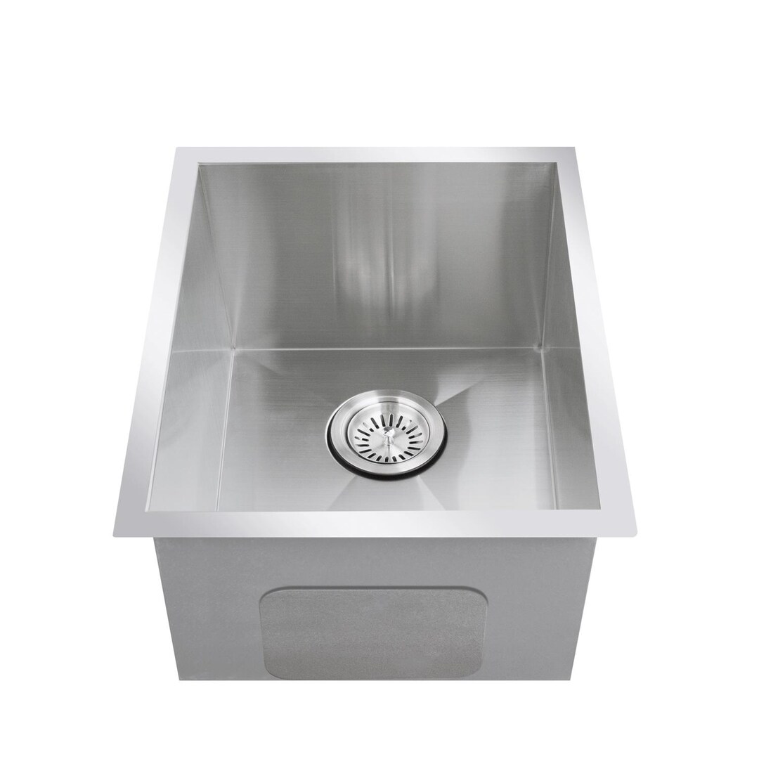 Handmade Rectangular Undermount Kitchen Sink, Modern Style Satin ...