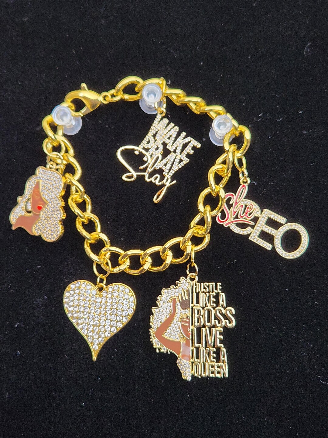 Gold Chain Link She CEO Charm Bracelet. XG-100 - Etsy