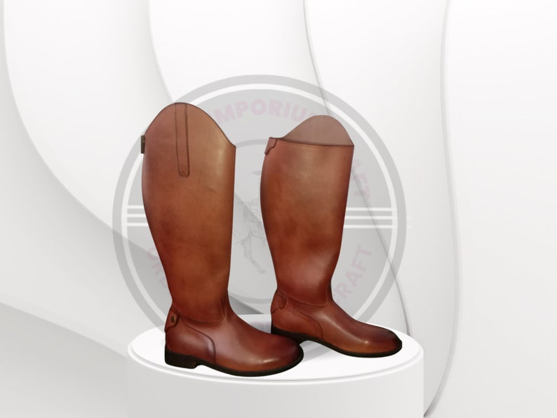 Men Real Leather Riding Over Knee Boots Shoes, High Ankle Horse Riding ...