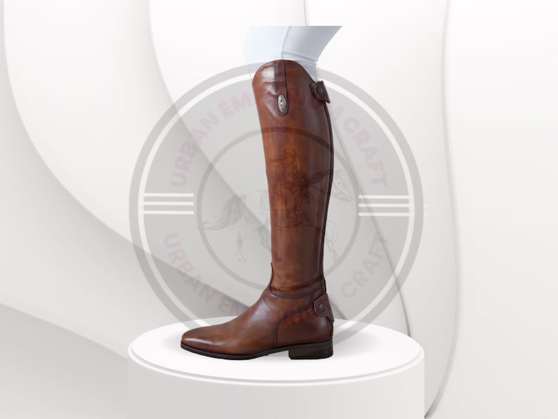 Men Real Leather Riding Over Knee Boots Shoes, High Ankle Horse Riding ...