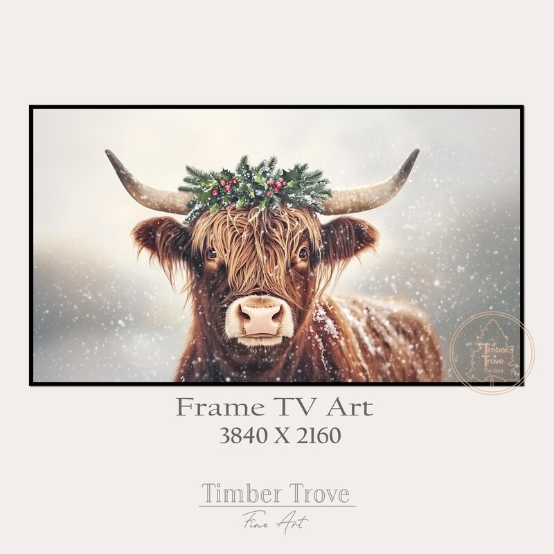 Highland Cow Christmas Wallpaper - Etsy