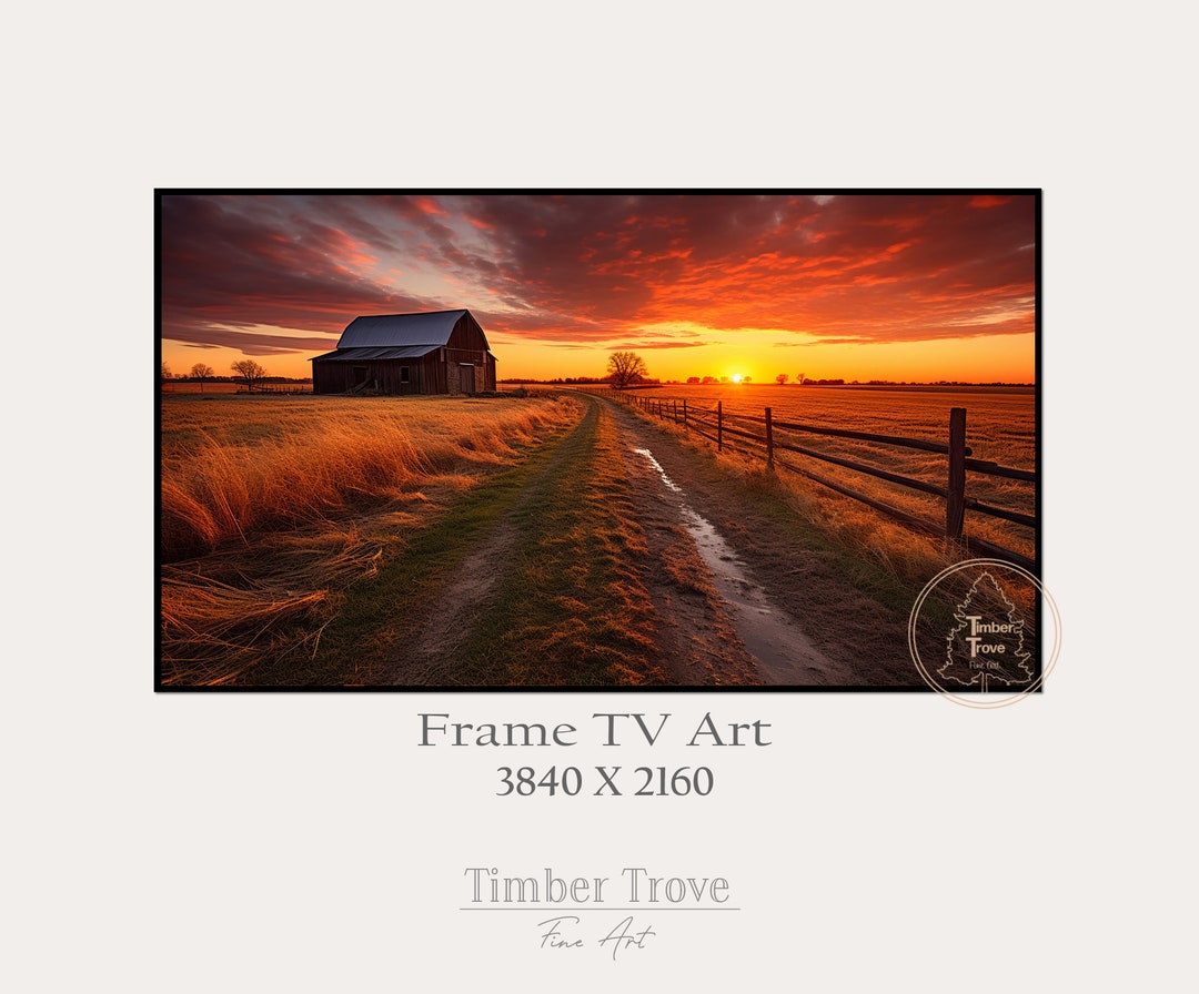 Red Barn Sunset Photo Frame TV Art DIGITAL Download Instant Download - Etsy