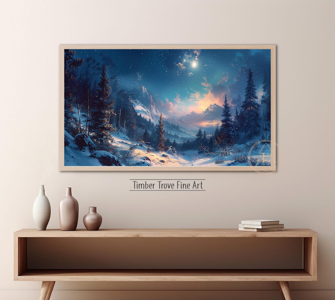 Winter Wonderland Digital Frame TV Art | Classic Holiday Scene ...