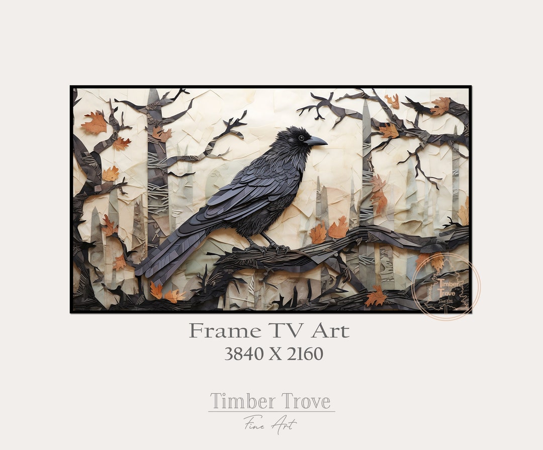 Decoupage Raven - Frame TV Art DIGITAL Download - Instant Download - Etsy
