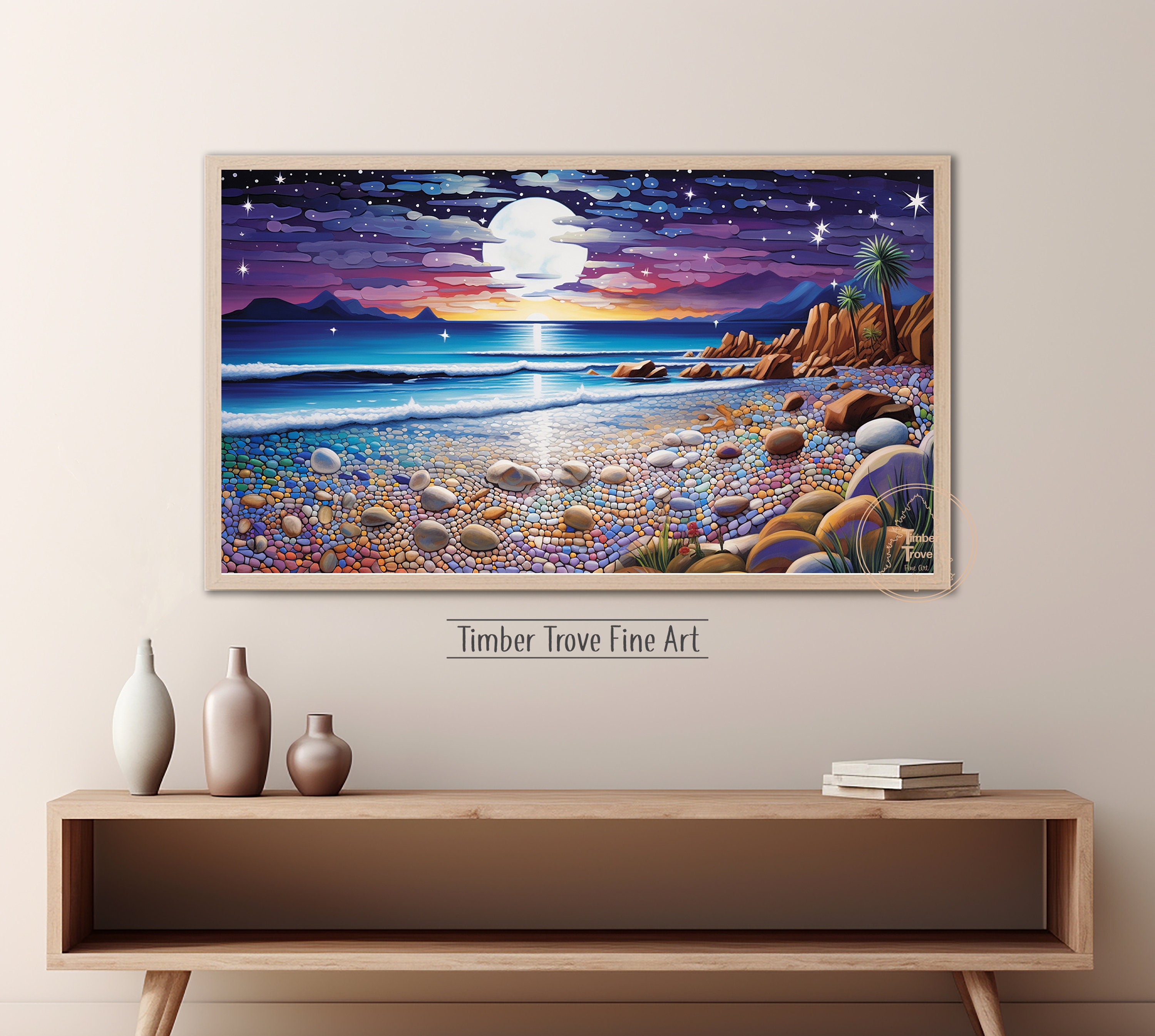 Whimsical Tropical Beach Frame TV Art DIGITAL Download Instant Download ...