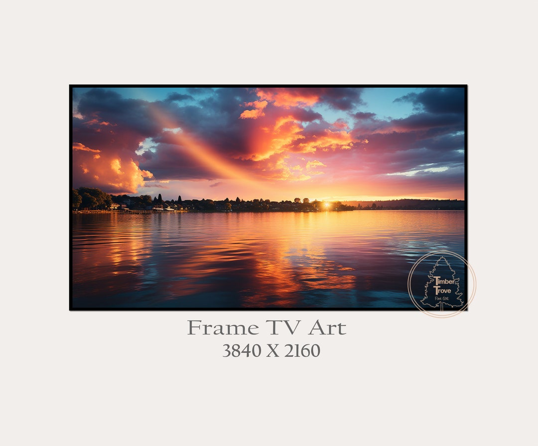 Sunset at the Lake Photo Frame TV Art DIGITAL Download Instant Download ...