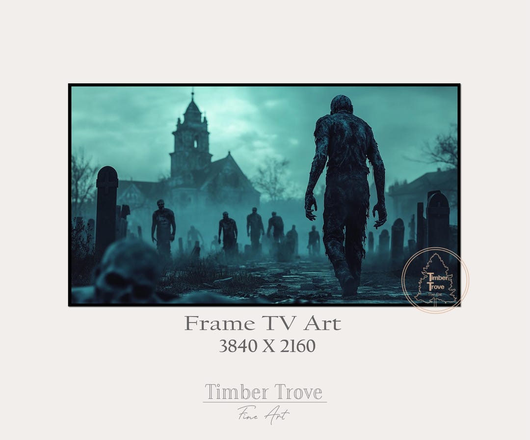 Zombies in Graveyard Digital Frame TV Art | Scary Spooky Haunted Eerie ...