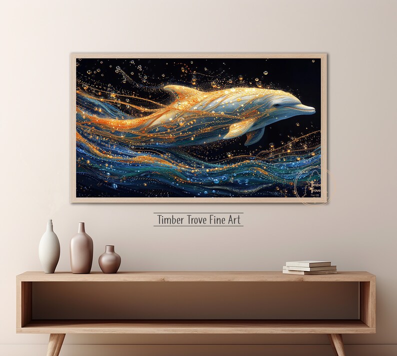 Whimsical Glittering Dolphin - Frame TV Art DIGITAL Download - Instant ...