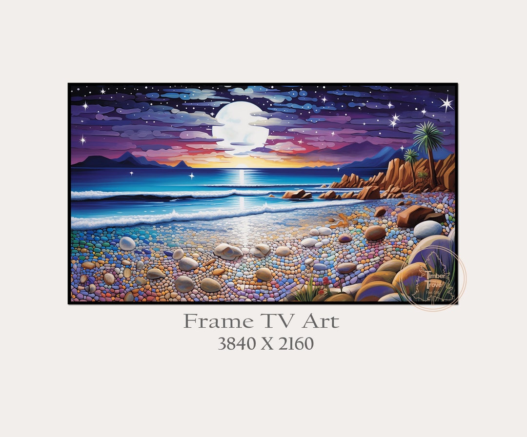 Whimsical Tropical Beach Frame TV Art DIGITAL Download Instant Download ...