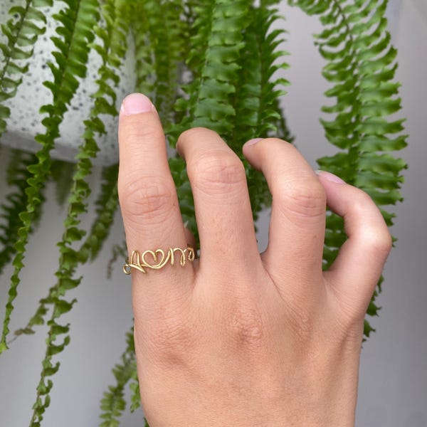 Wire Name Ring - Etsy