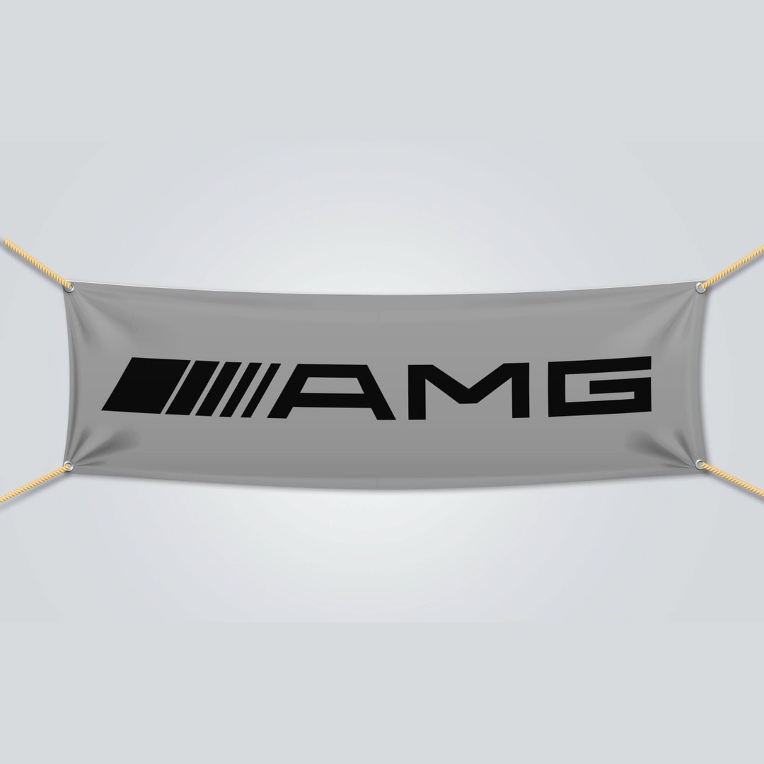 AMG Flag Mercedes Benz Car Racing Shop Garage Gray 1.5x5 Ft - Etsy
