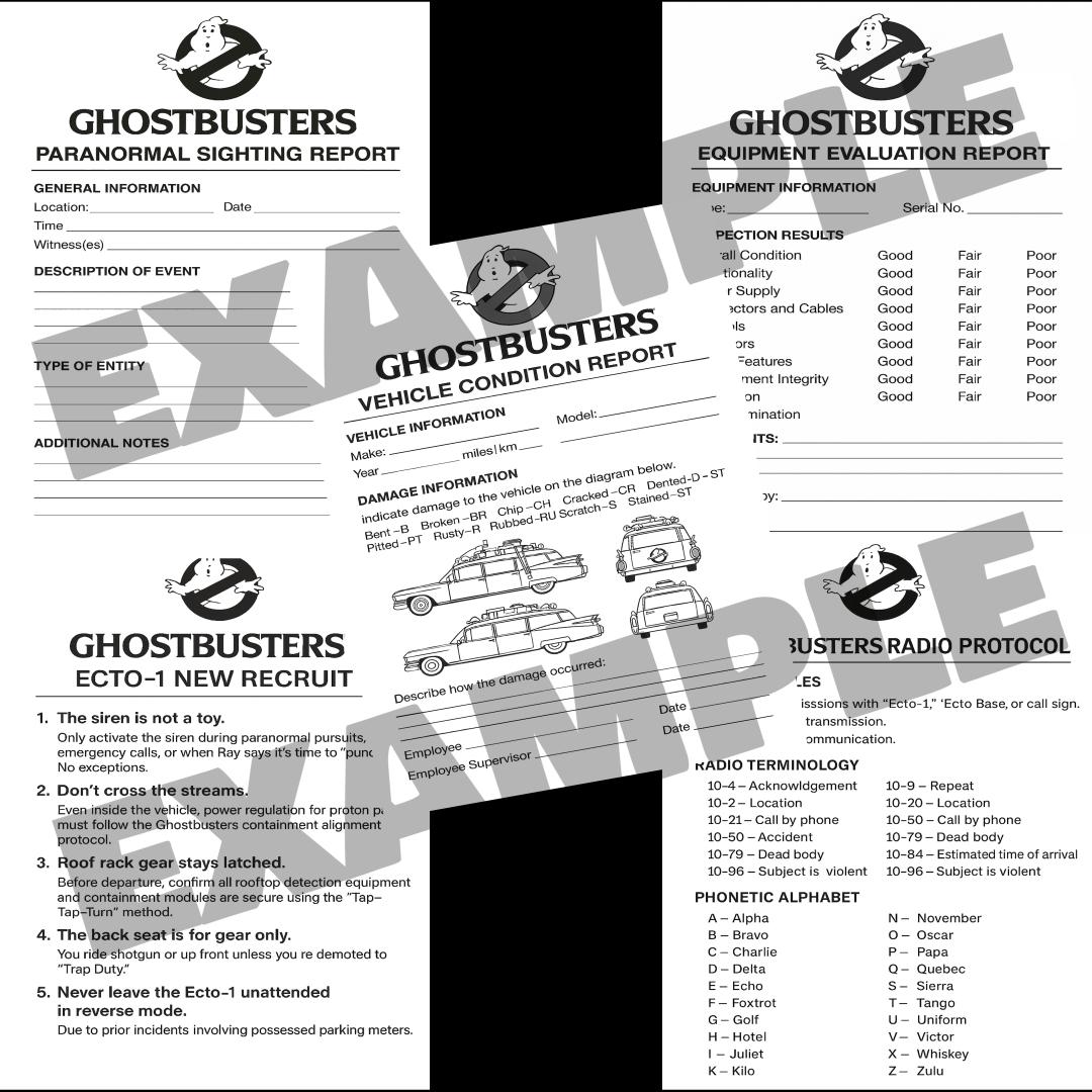Downloadable Ghostbusters Paperwork Replica, Instant Download, Sci-fi ...