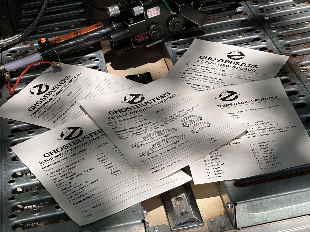 Downloadable Ghostbusters Paperwork Replica, Instant Download, Sci-fi ...