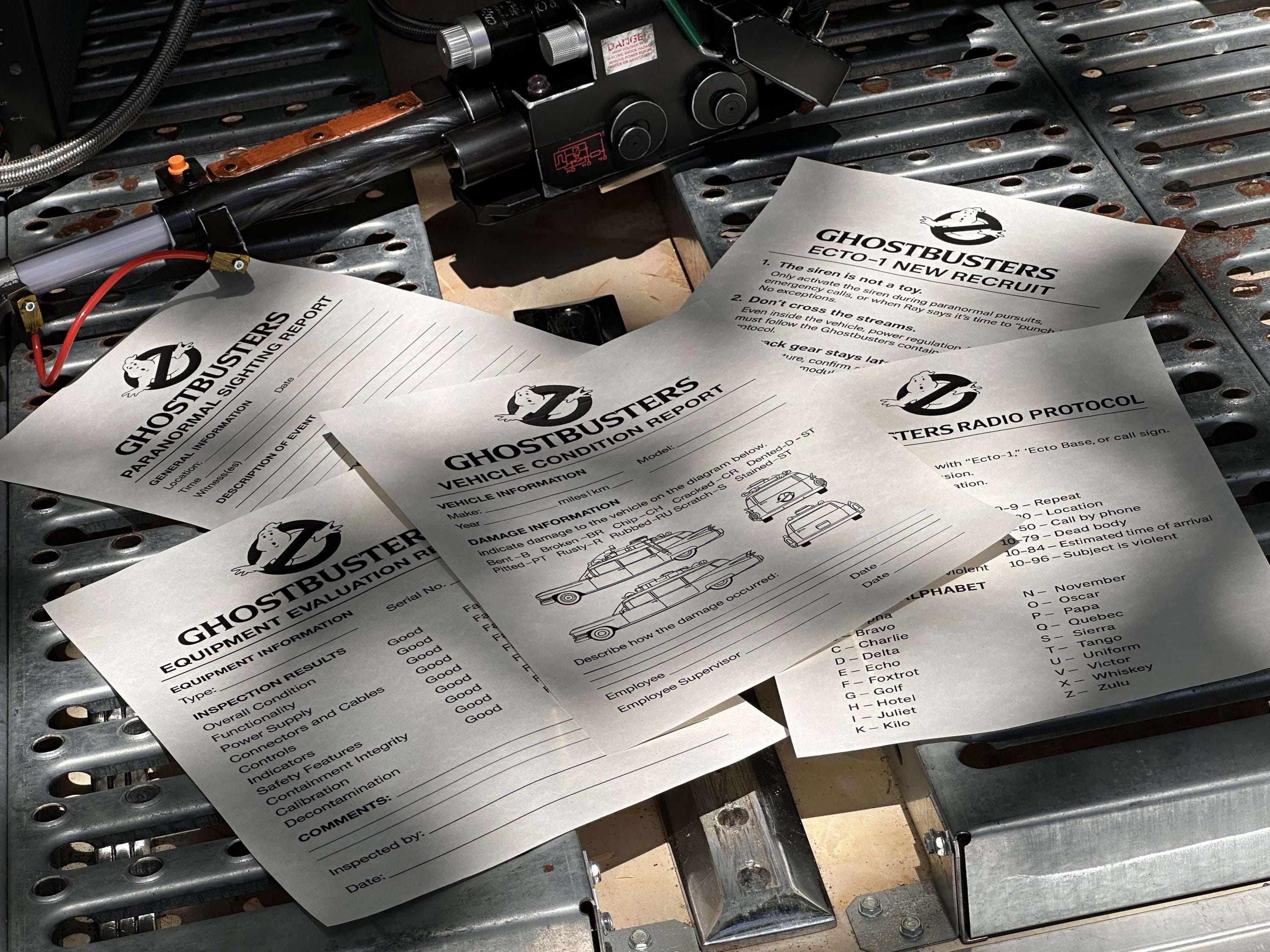 Downloadable Ghostbusters Paperwork Replica, Instant Download, Sci-fi ...