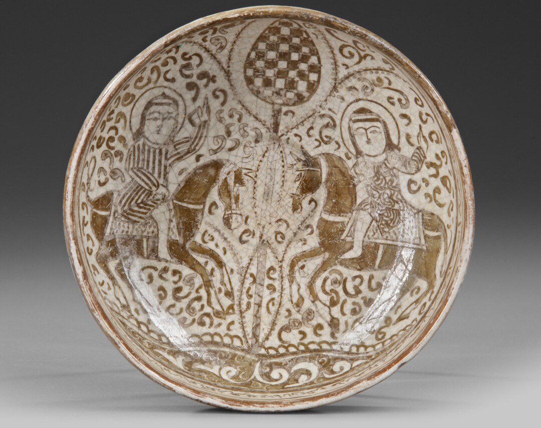Islamic Art Antique, Kashan Lustre Pottery Bowl Plate, Persia, Late ...