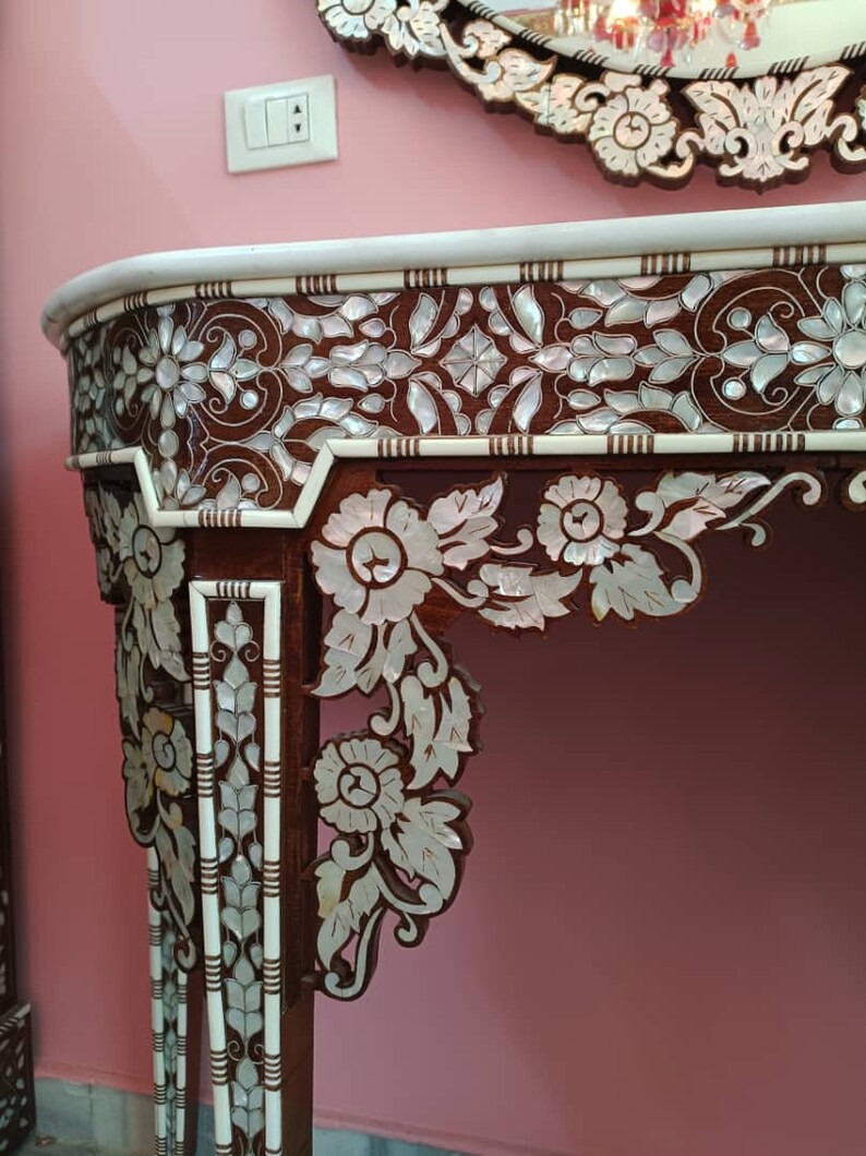 Oriental Art Antique an Ottoman Mother of Pearl Inlaid Wooden Mirror ...