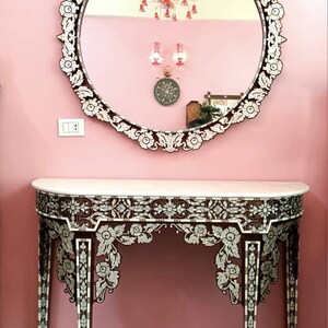 Oriental Art Antique an Ottoman Mother of Pearl Inlaid Wooden Mirror ...