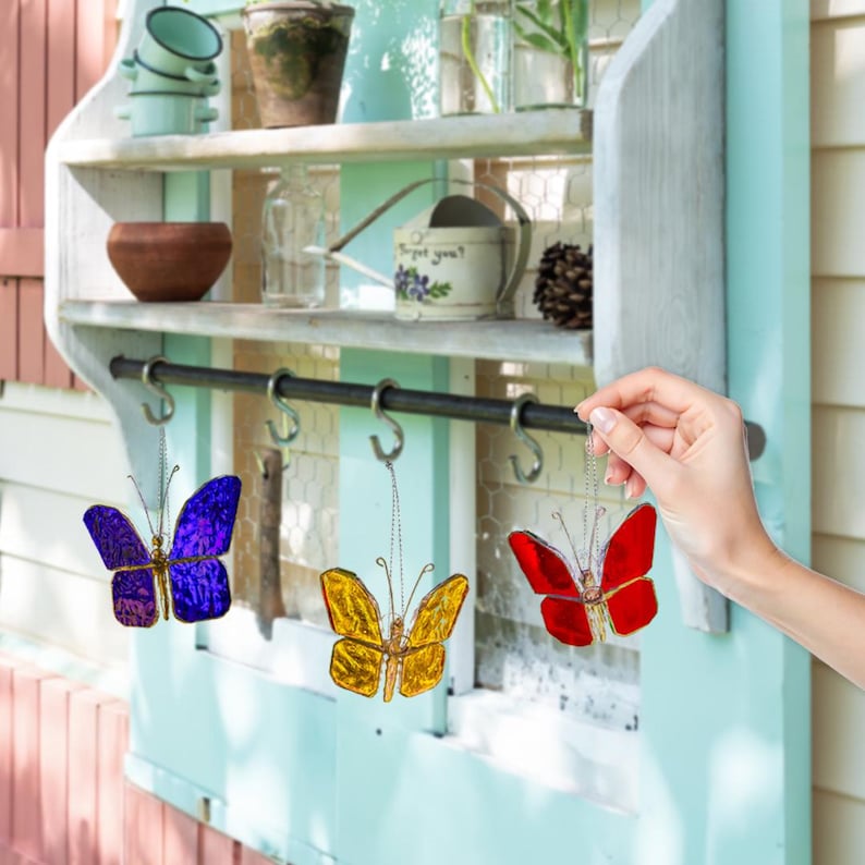 Stained Glass Butterfly Suncatcher Window Decor | Custom Suncatcher for ...