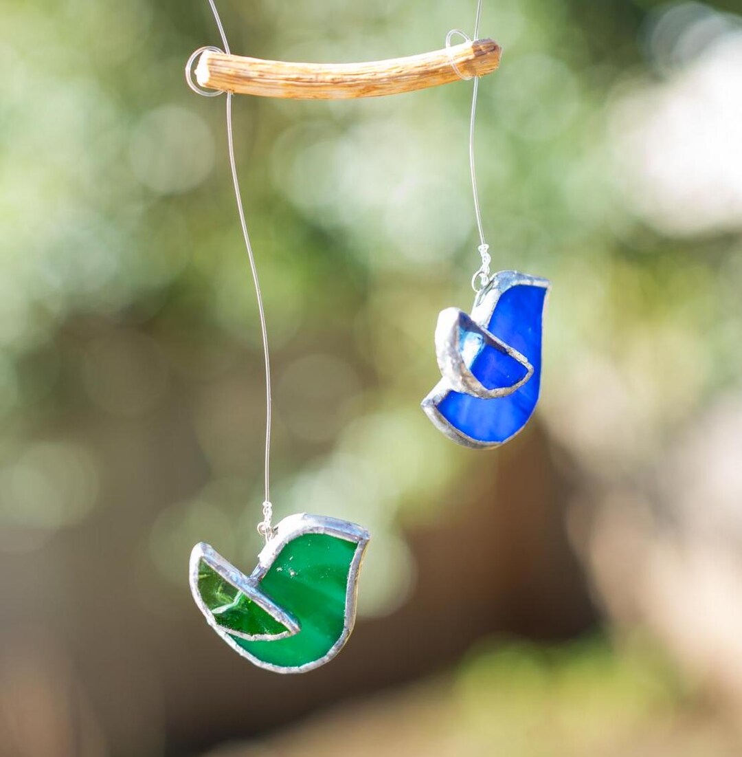 Stained Glass Bird Suncatcher - Birds on a Branch - Window Hangings ...