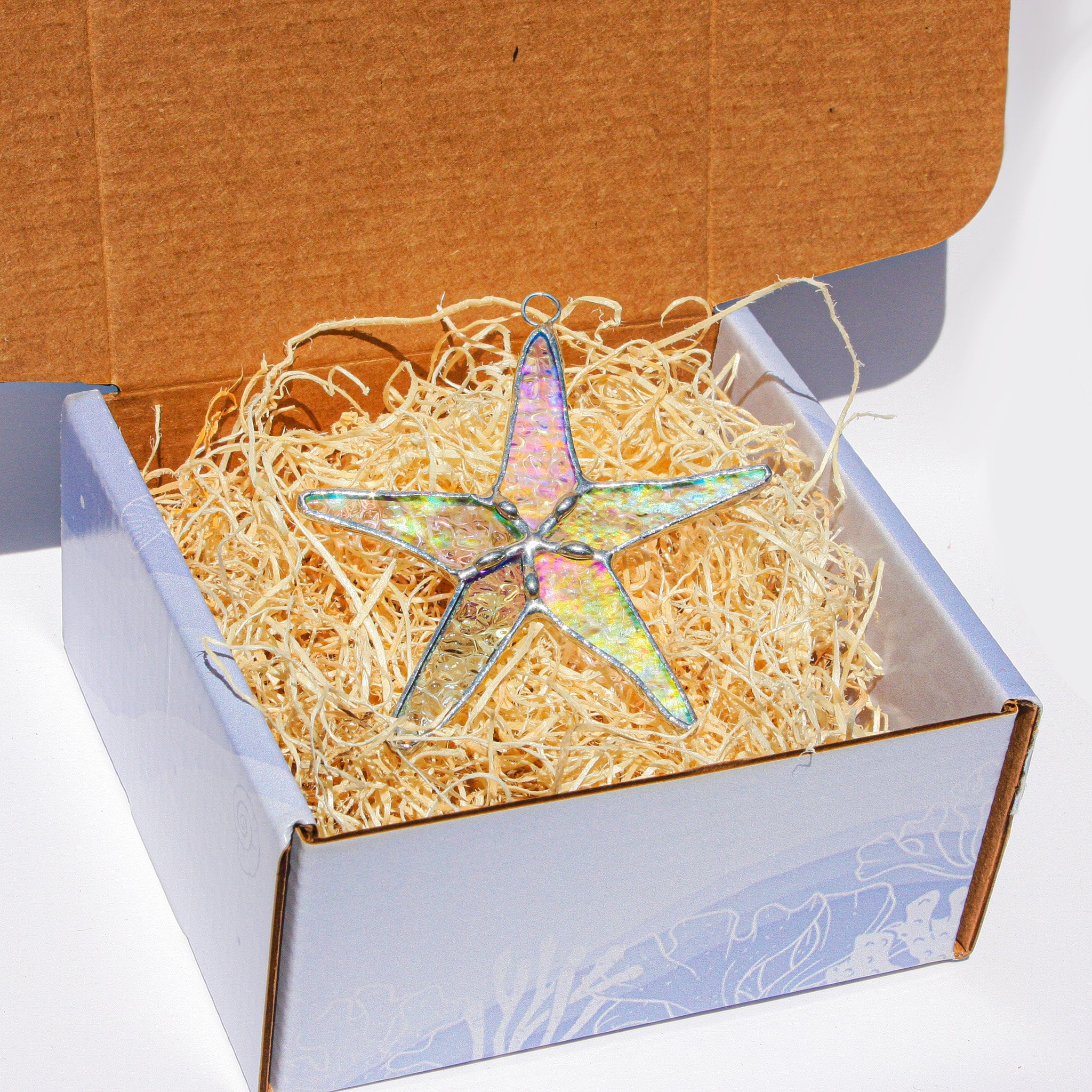 Stained Glass Starfish Lightcatcher - Ocean Decor Gift - Handmade ...