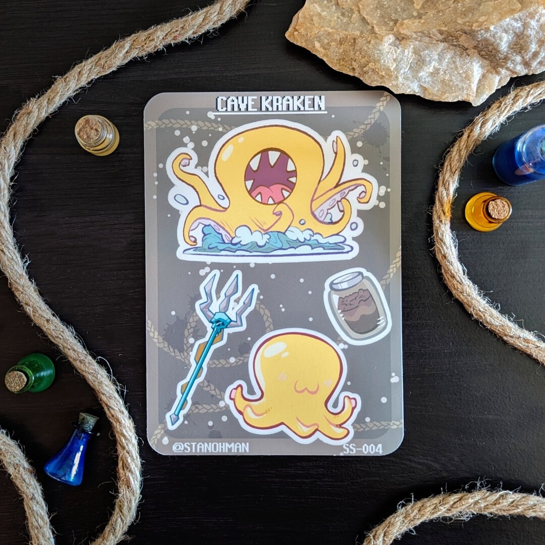 OSRS Cave Kraken Sticker Sheet L Old School Runescape Stickers L OSRS ...