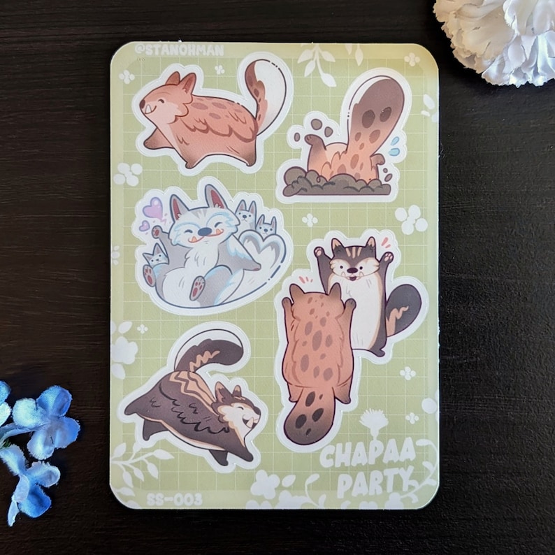 Chapaa Party Sticker Sheet: Palia Inspired Animal Stickers - Etsy
