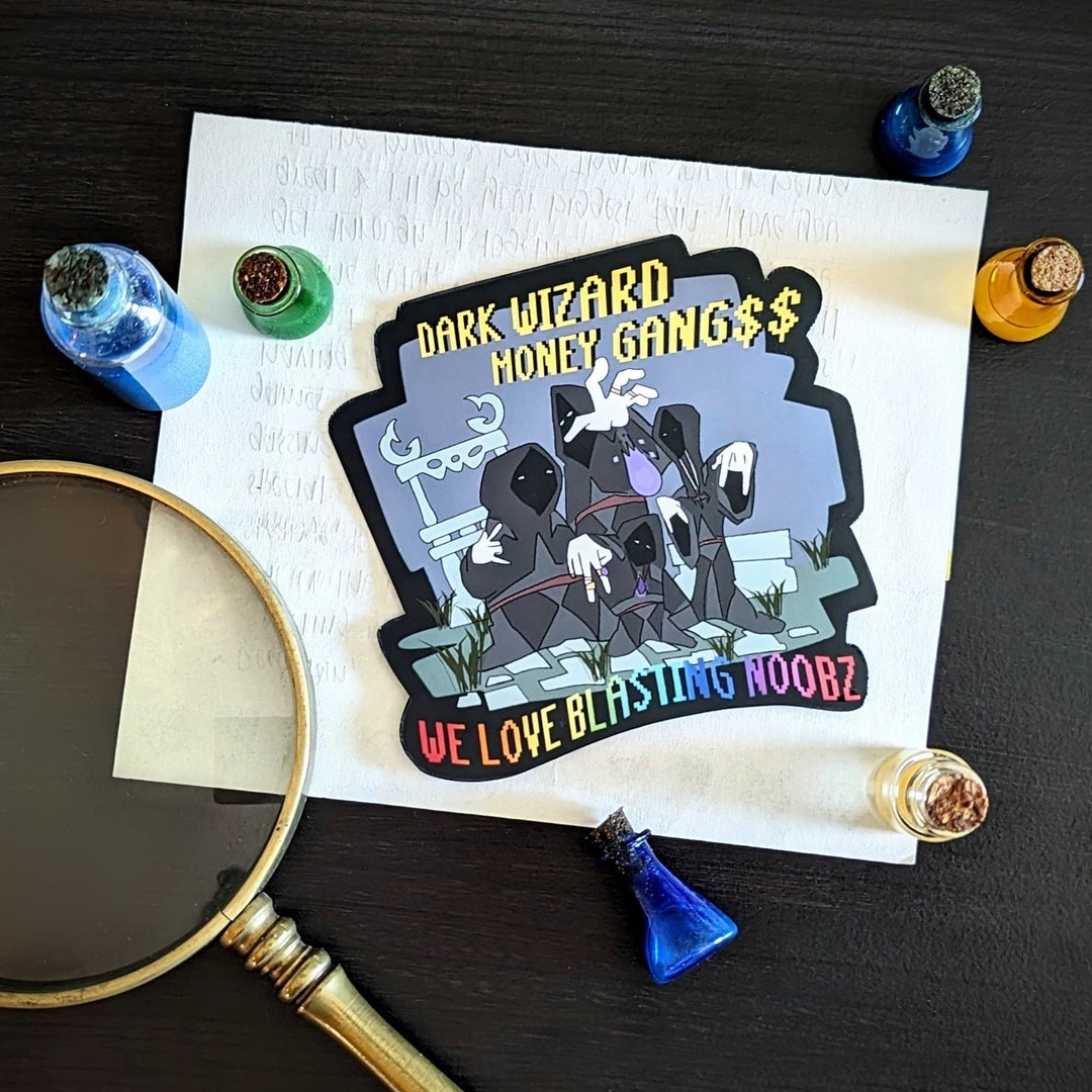 Dark Wizard Money Gang Glossy Vinyl Sticker L OSRS Stickers L Old ...