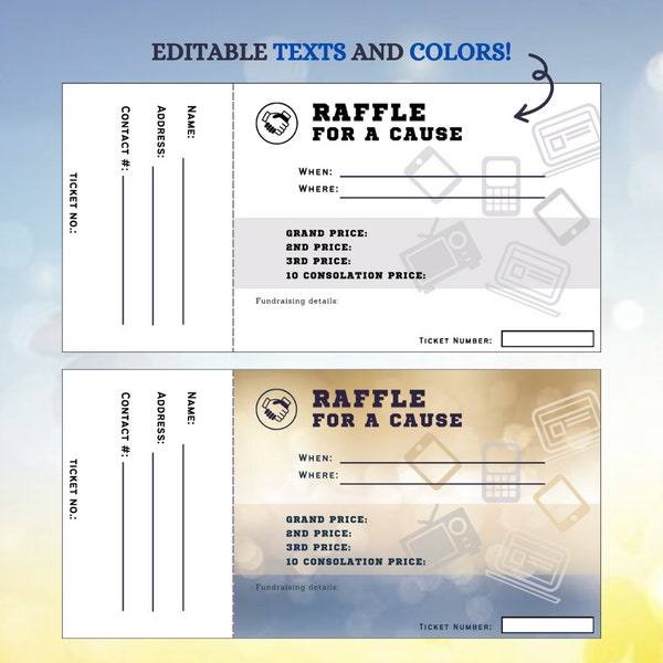 Printable and Editable Raffle Ticket Template - Etsy Printable and Editable Raffle Ticket Template - Etsy