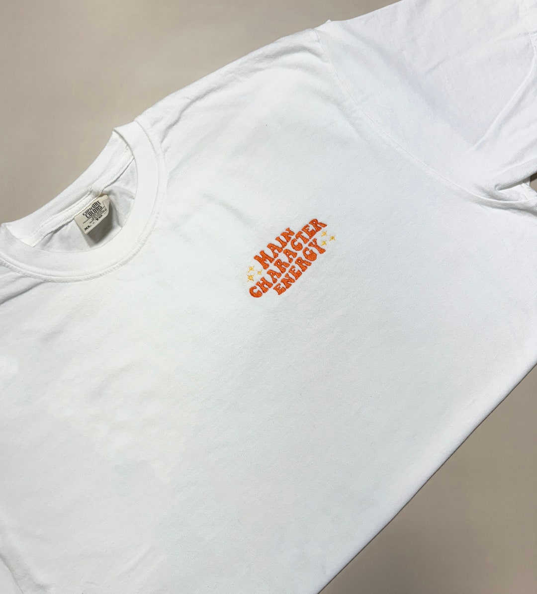 Main Character Energy Embroidered T-shirt - Etsy