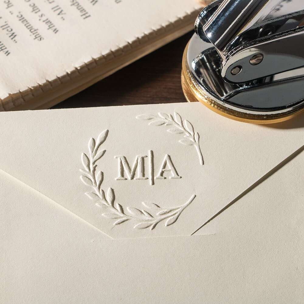 Custom Text Embossing Stamp,Clear Print Custom Emboss Stamp,Initials ...