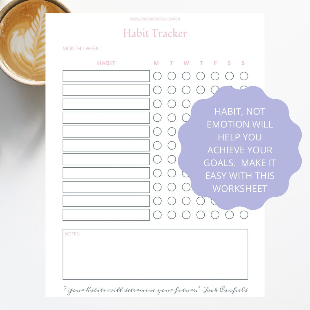 Habit Tracker and Emotions Log for Emotional Regulation Use These Work ...