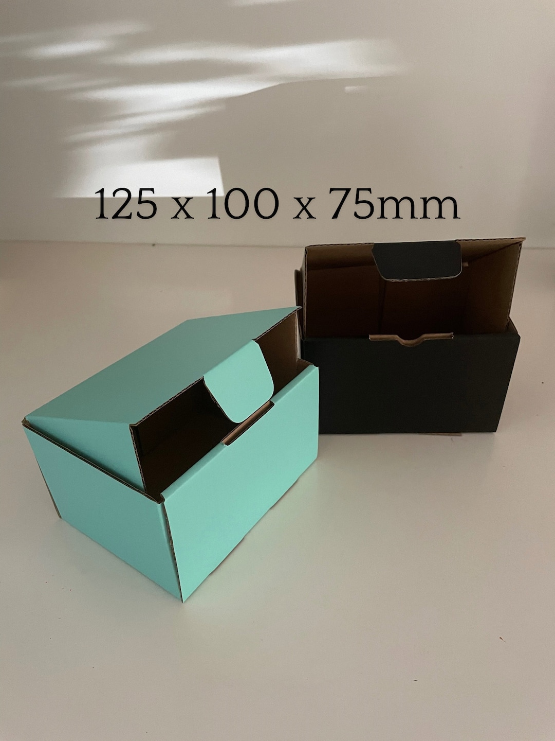 20 Small Boxes, Die-cut Mailers for Gifting and Shipping, Mint or Black ...