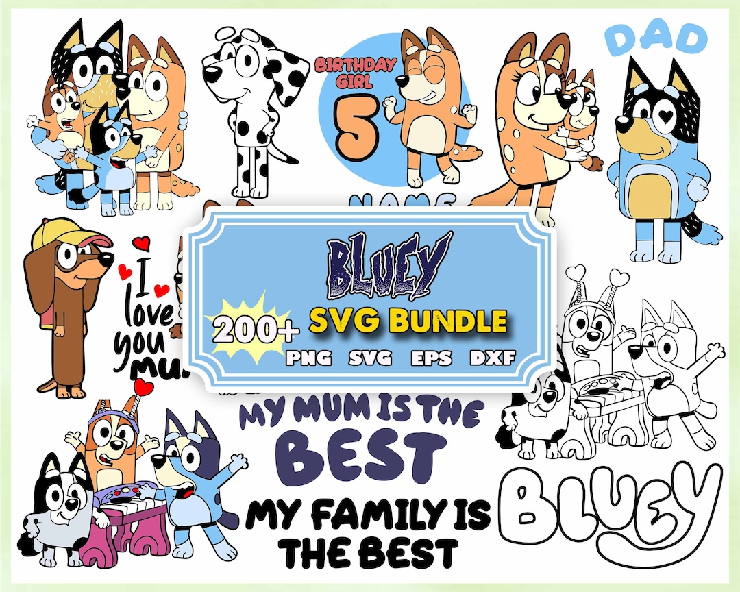 Bluey SVG Files Set Bundle DIY Crafts, Shirts, and More Bluey Family ...