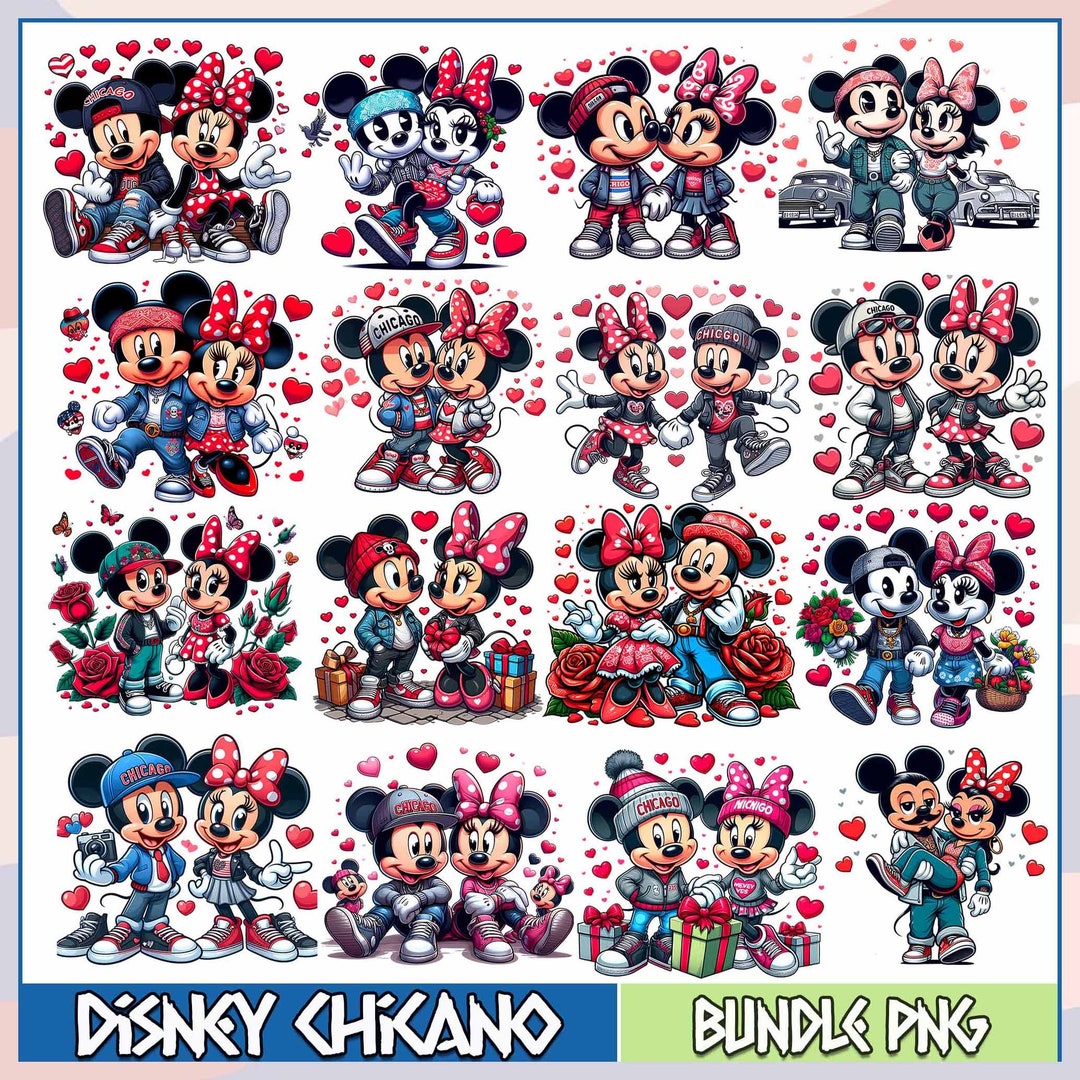 Disney Chicano Valentine Chola Couple Png Bundle, Pink Chicana ...