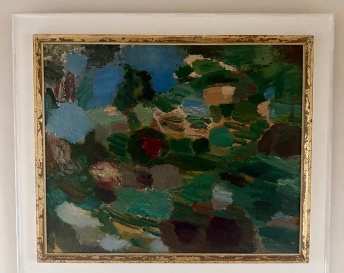 Mid-century Swedish Oil Painting Abstract Expressionist Framed Original ...