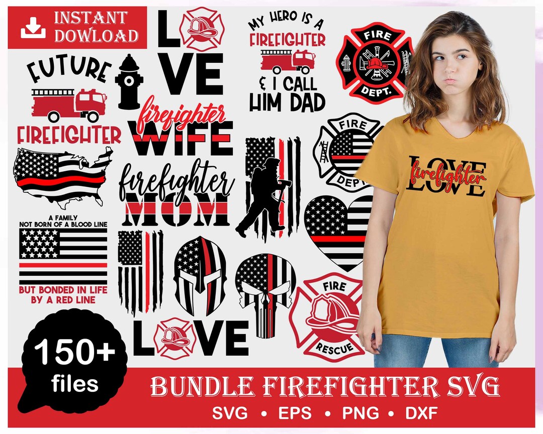 Firefighter Svg Fireman Svg Firefighter Silhouette Firefighter Cut ...