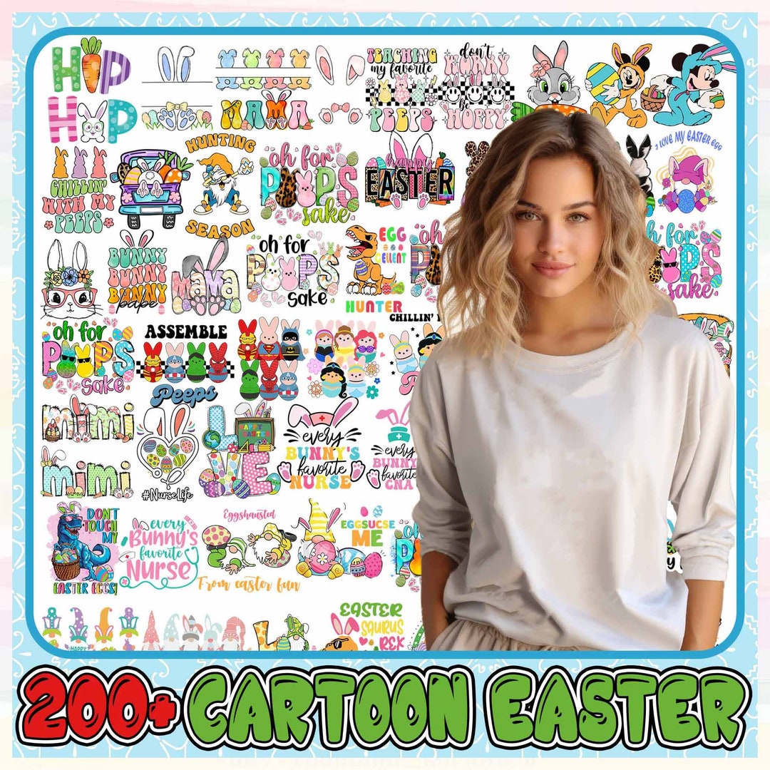 Easter Cartoon Png Bundle, Easter Princess Png, Easter Superhero Png ...